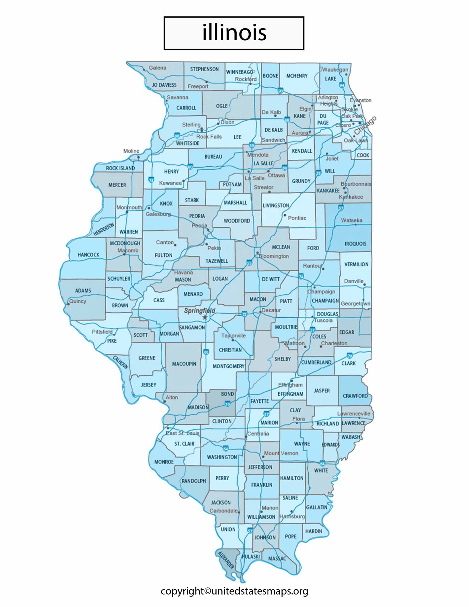 Illinois Political Map | Political Map of Illinois