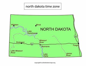 North Dakota Time Zone Map | US Time Zone Map North Dakota