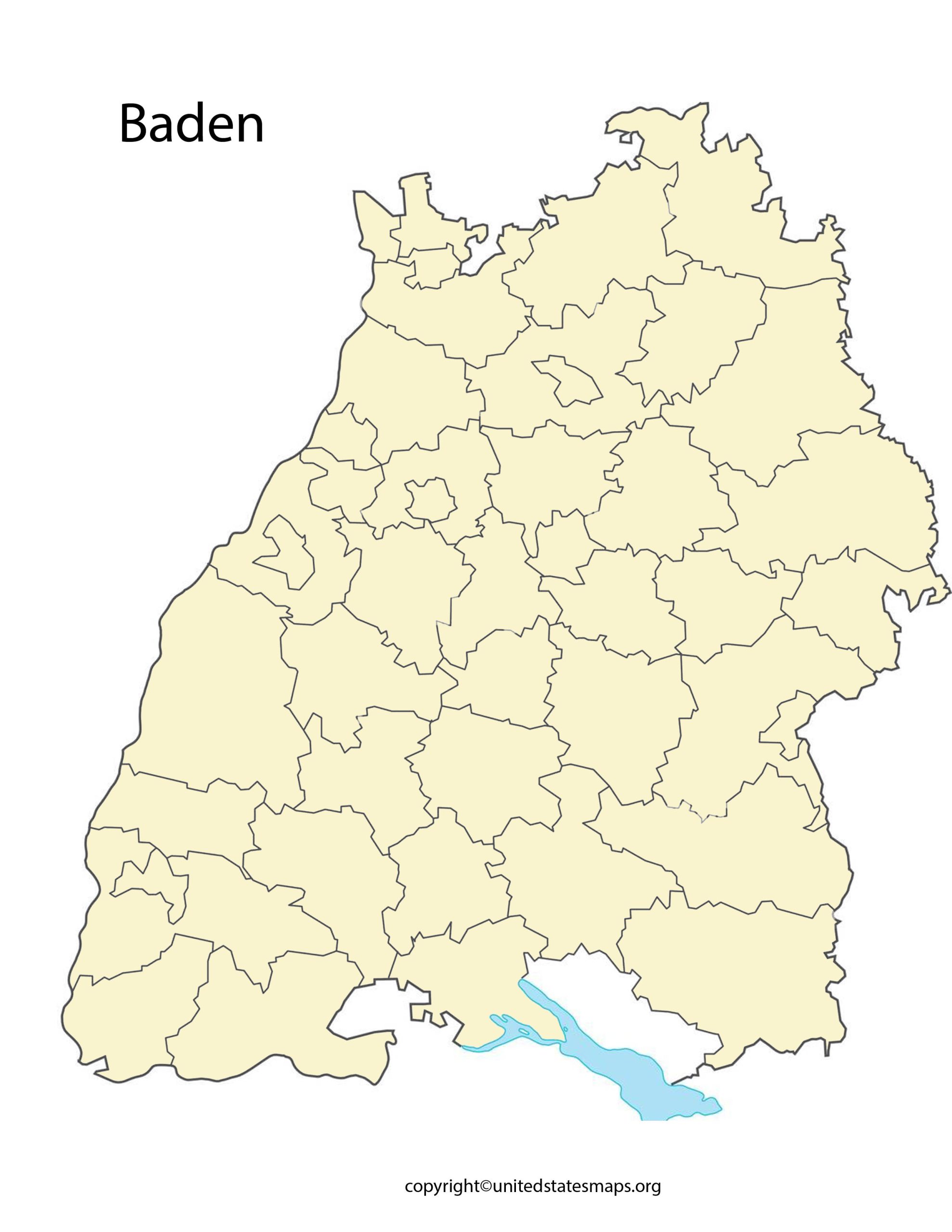 Blank Baden Map | Blank Outline Map of Baden