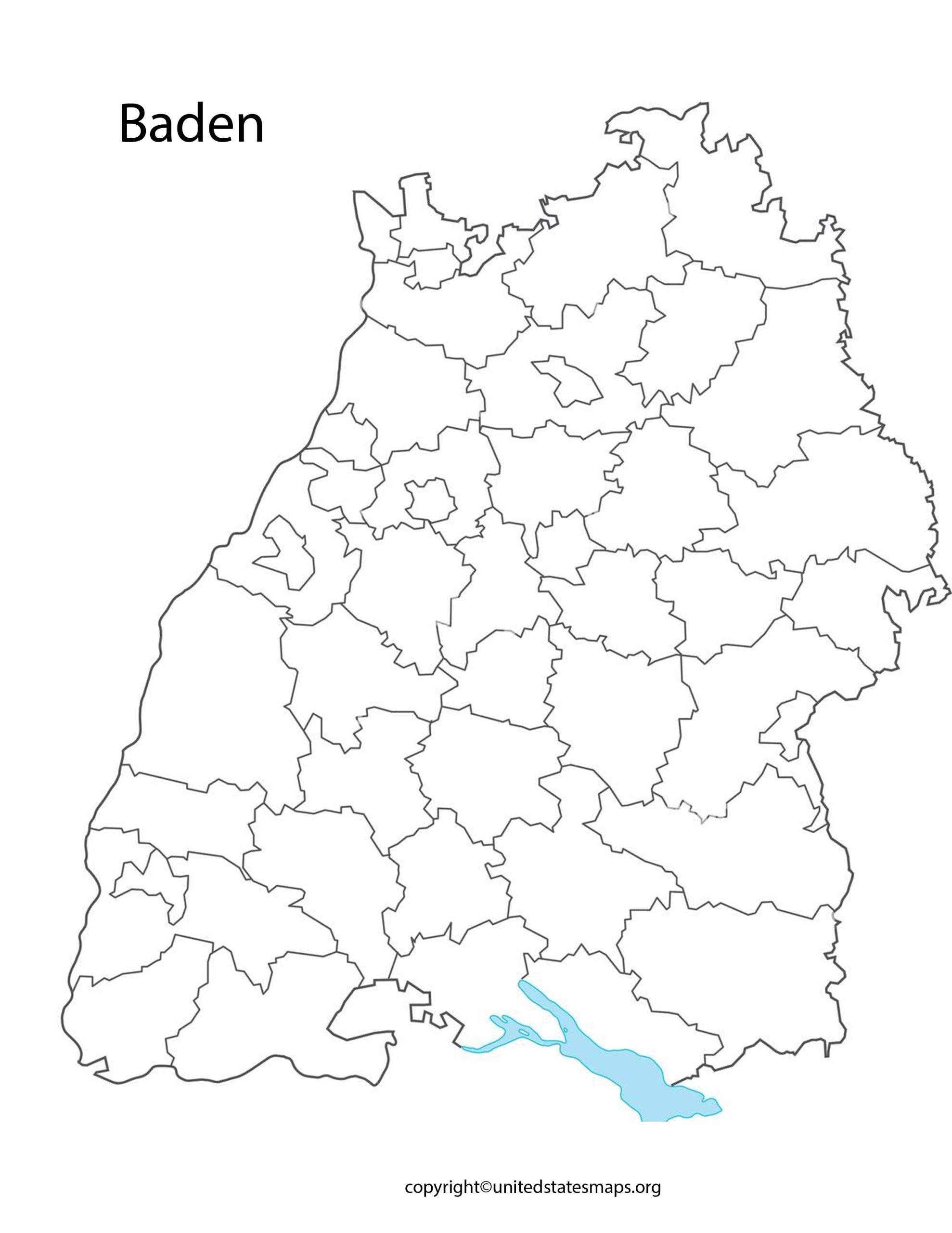 Blank Baden Map | Blank Outline Map of Baden