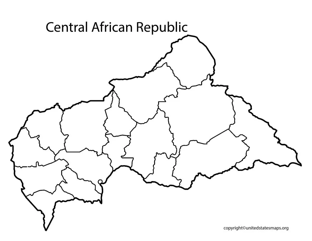 Blank Central African Republic Map [Printable Outline]