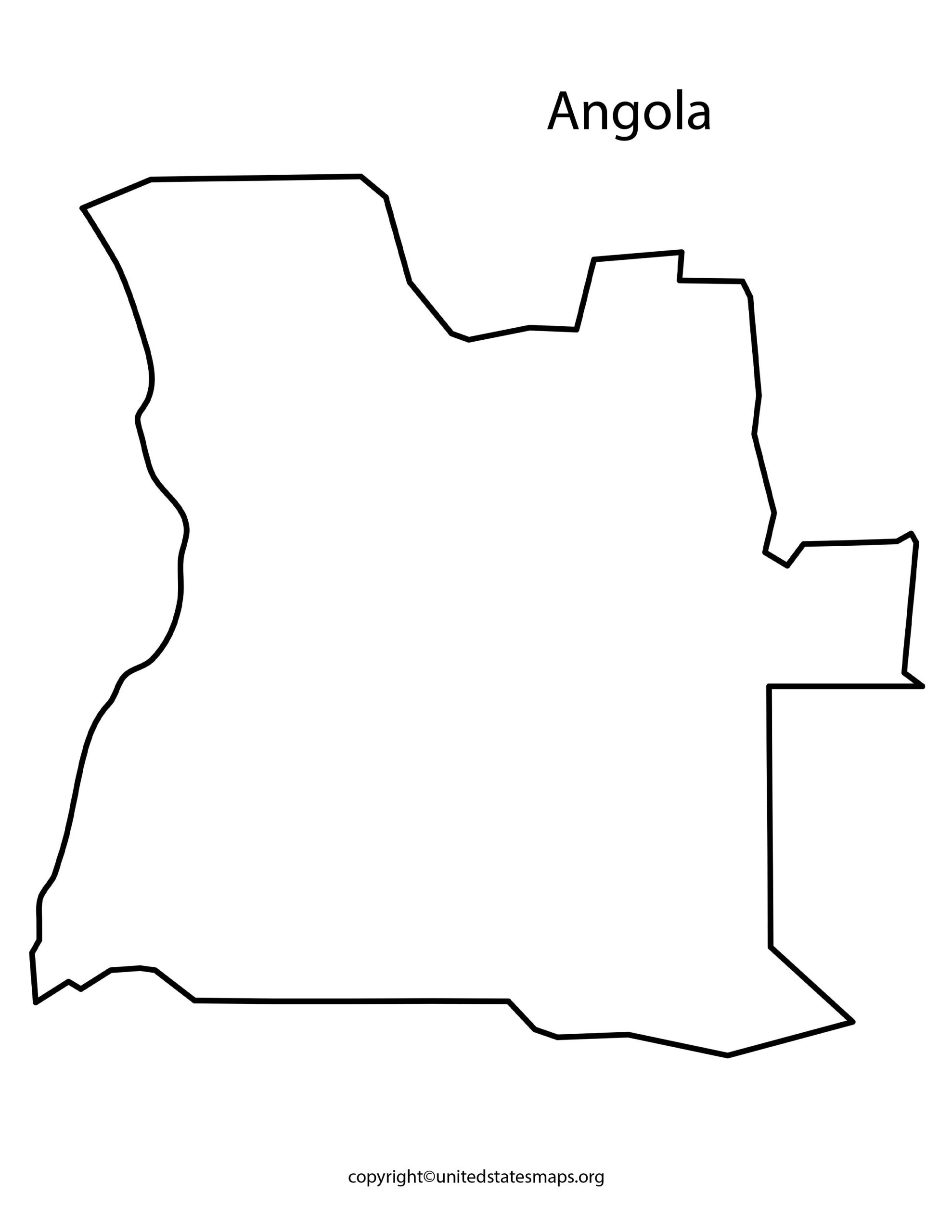 Blank Angola Map | Blank Outline Map of Angola
