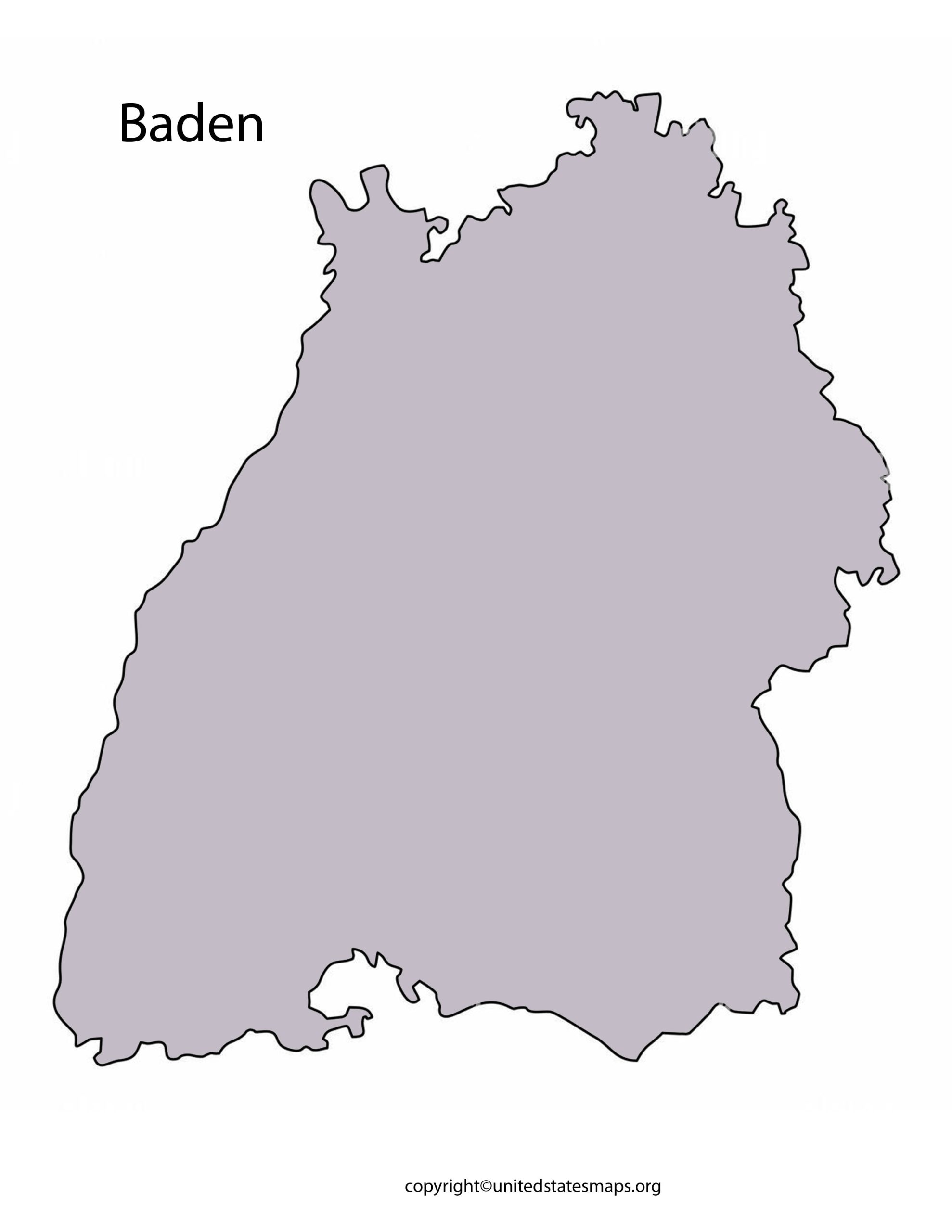 Blank Baden Map | Blank Outline Map of Baden