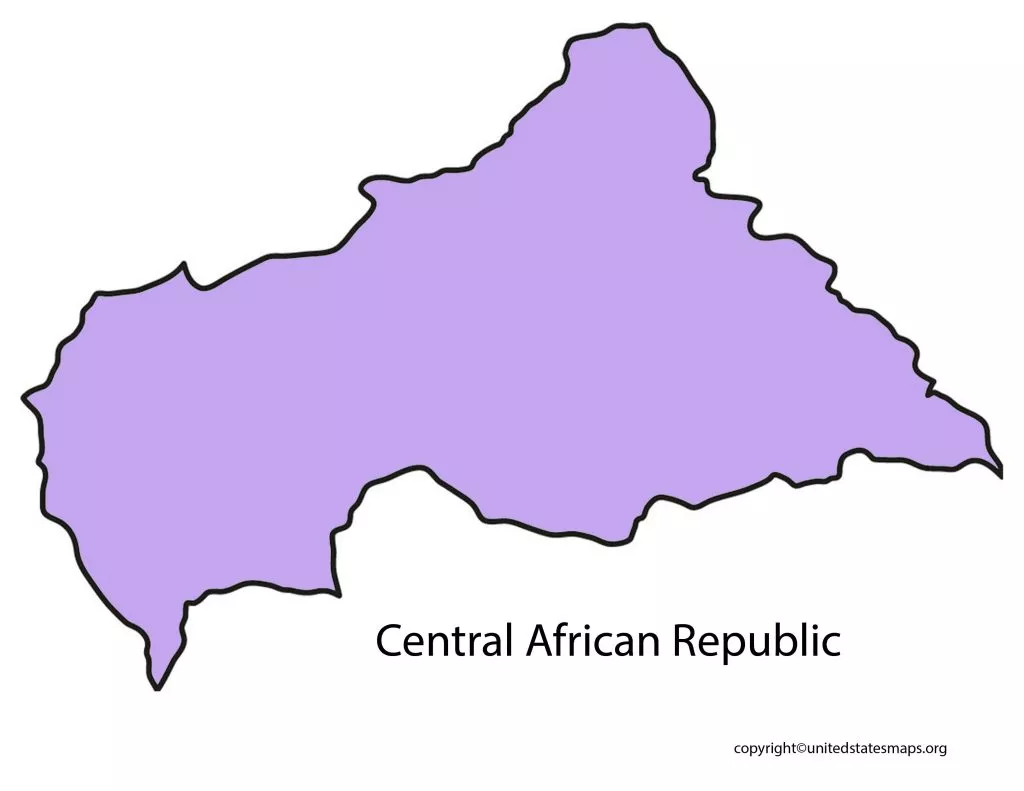 Blank Central African Republic Map [Printable Outline]