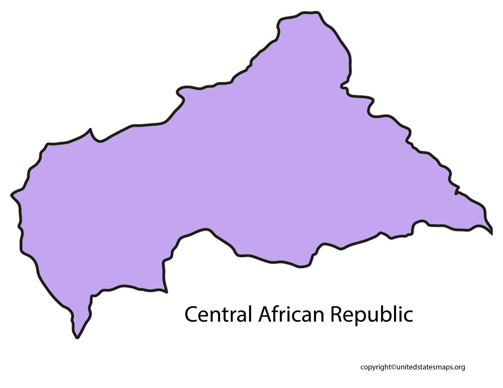 Blank Central African Republic Map [Printable Outline]