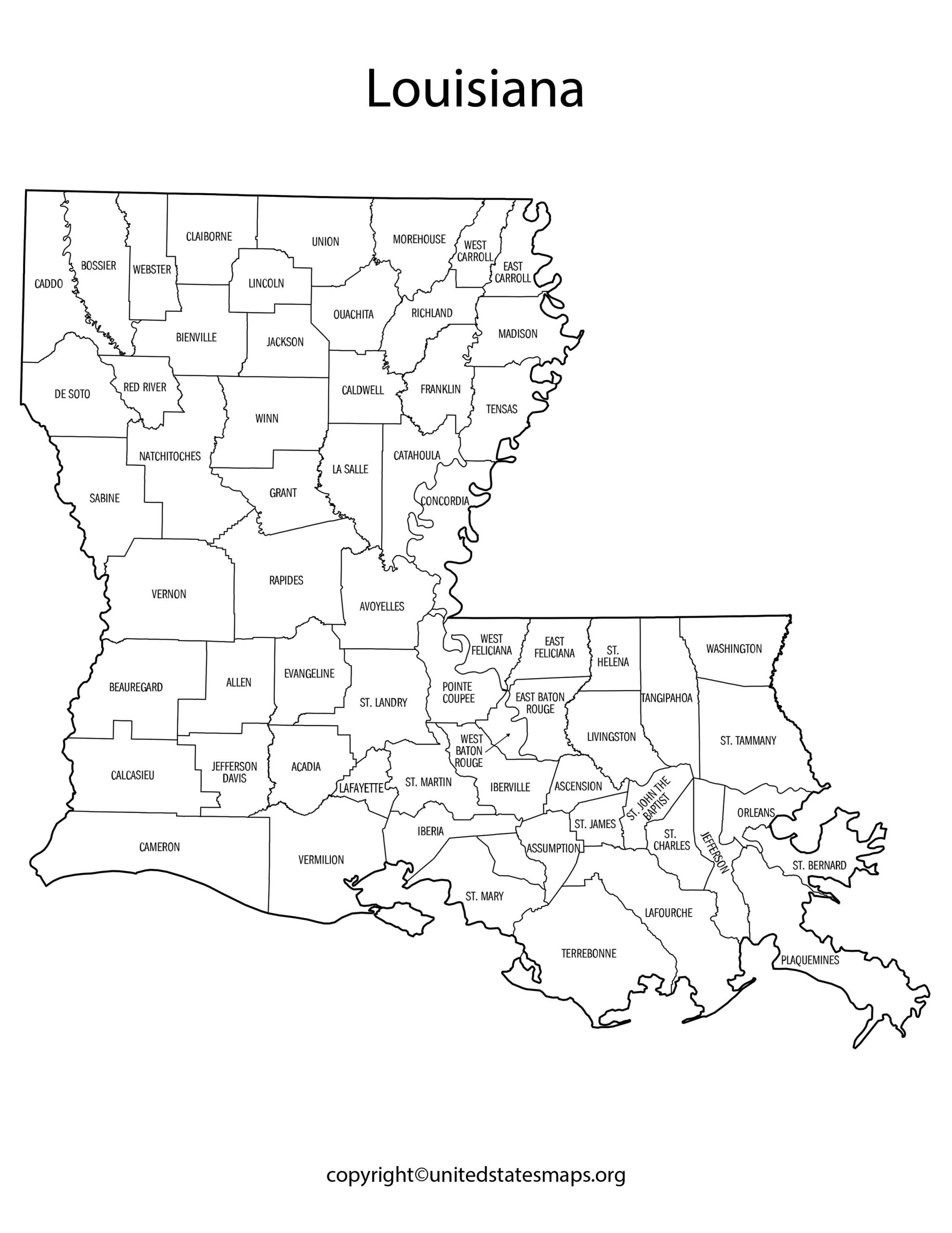 Louisiana County Map | Counties in Louisiana Map