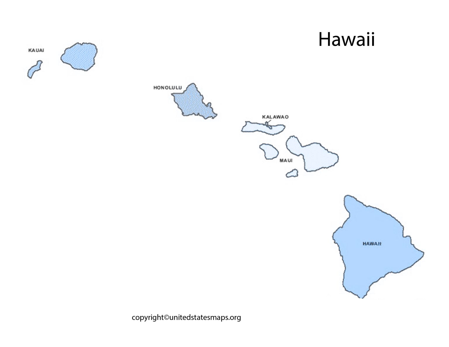 Hawaii County Map | County Map of Hawaii with Cities