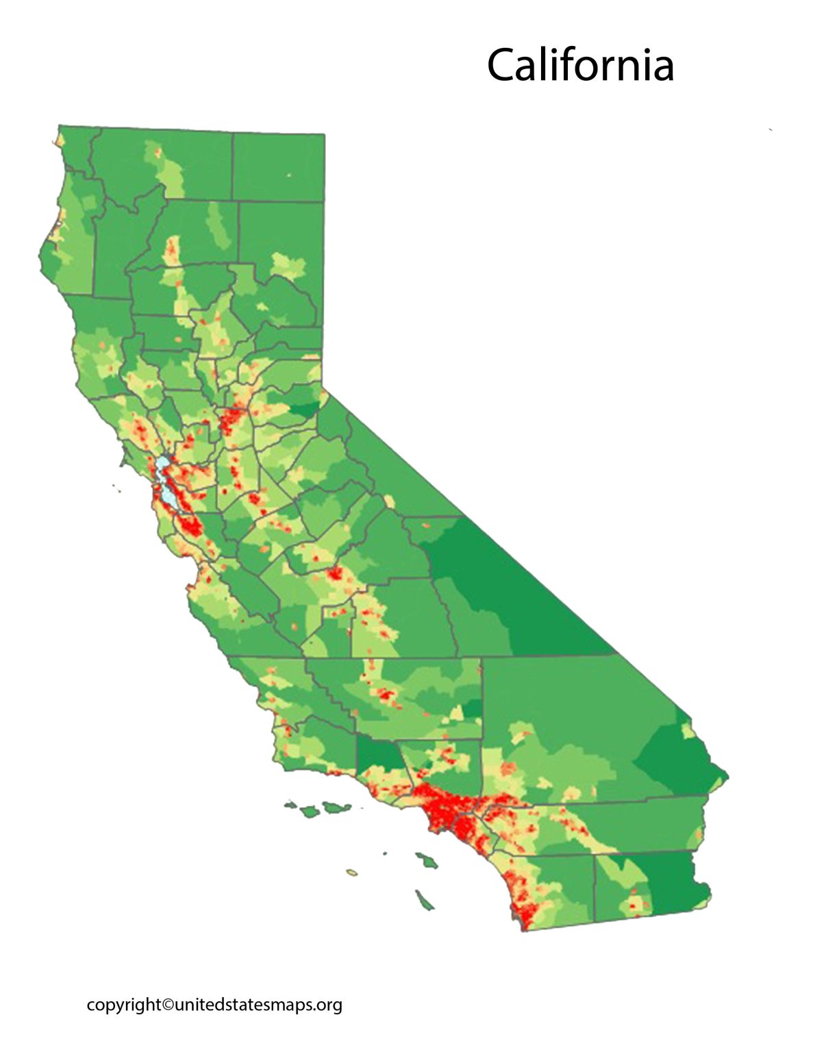 California County Map | County Map of California with Cities