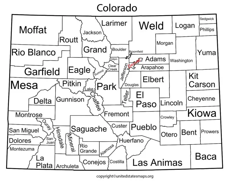 Colorado County Map | Map of Colorado Counties with Cities
