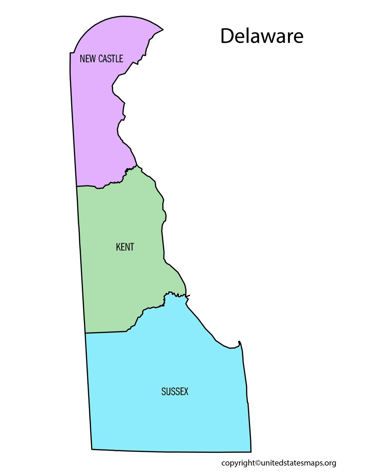 Delaware County Map | County Map of Delaware with Cities
