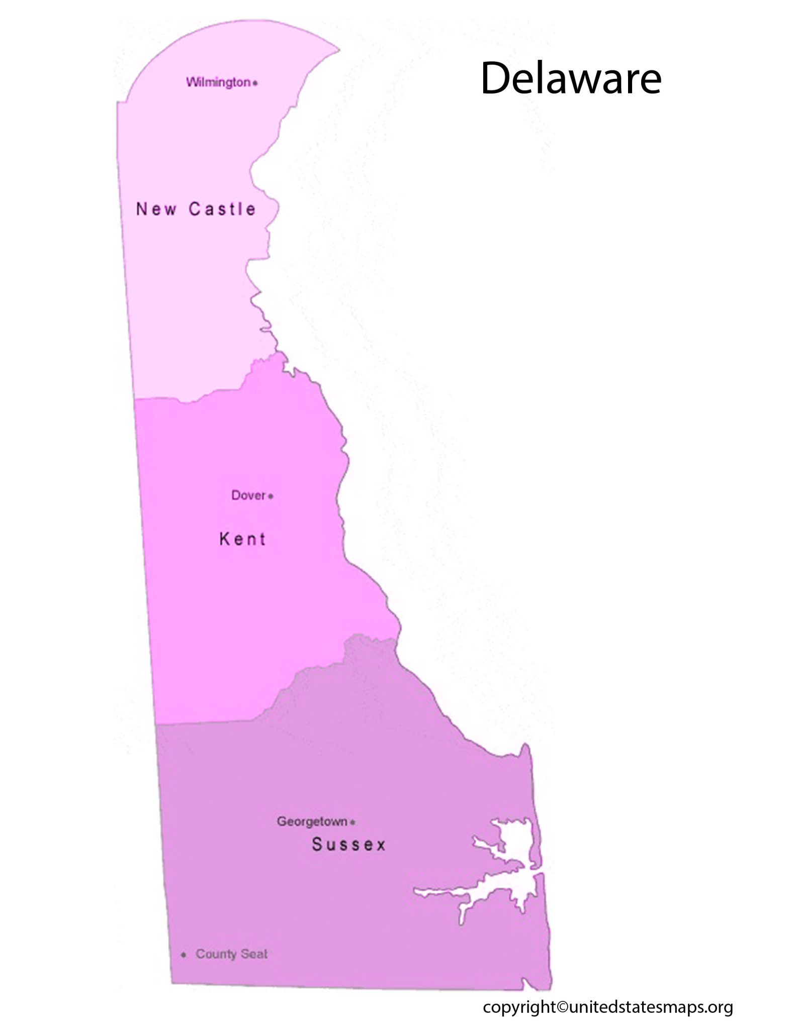 Delaware County Map | County Map of Delaware with Cities