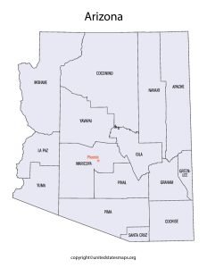 Arizona County Map | County Map of Arizona with Cities