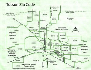 Tucson Zip Code Map | Map of Tucson Zip Codes