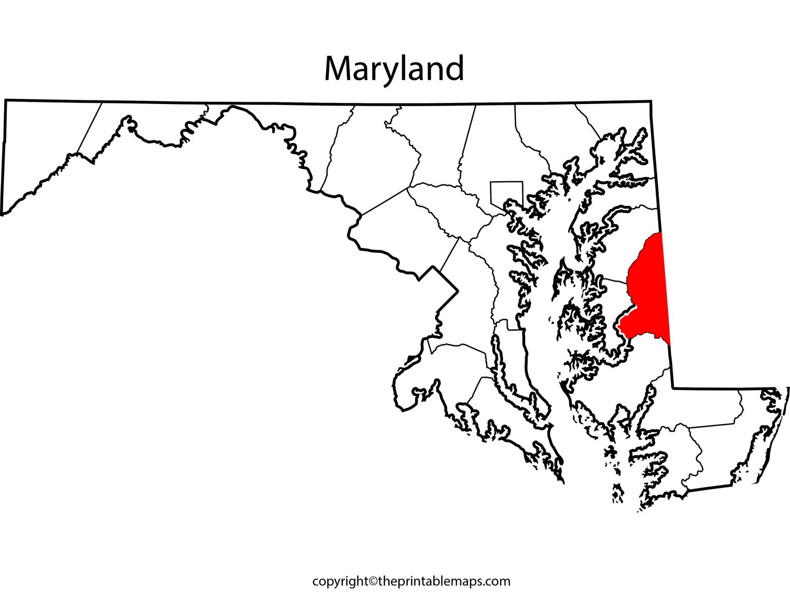 Maryland County Map | County Map of Maryland with Cities