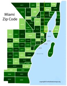 Miami Zip Code Map | Map of Zip Codes in Miami