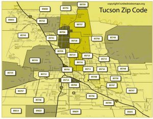Tucson Zip Code Map | Map of Tucson Zip Codes