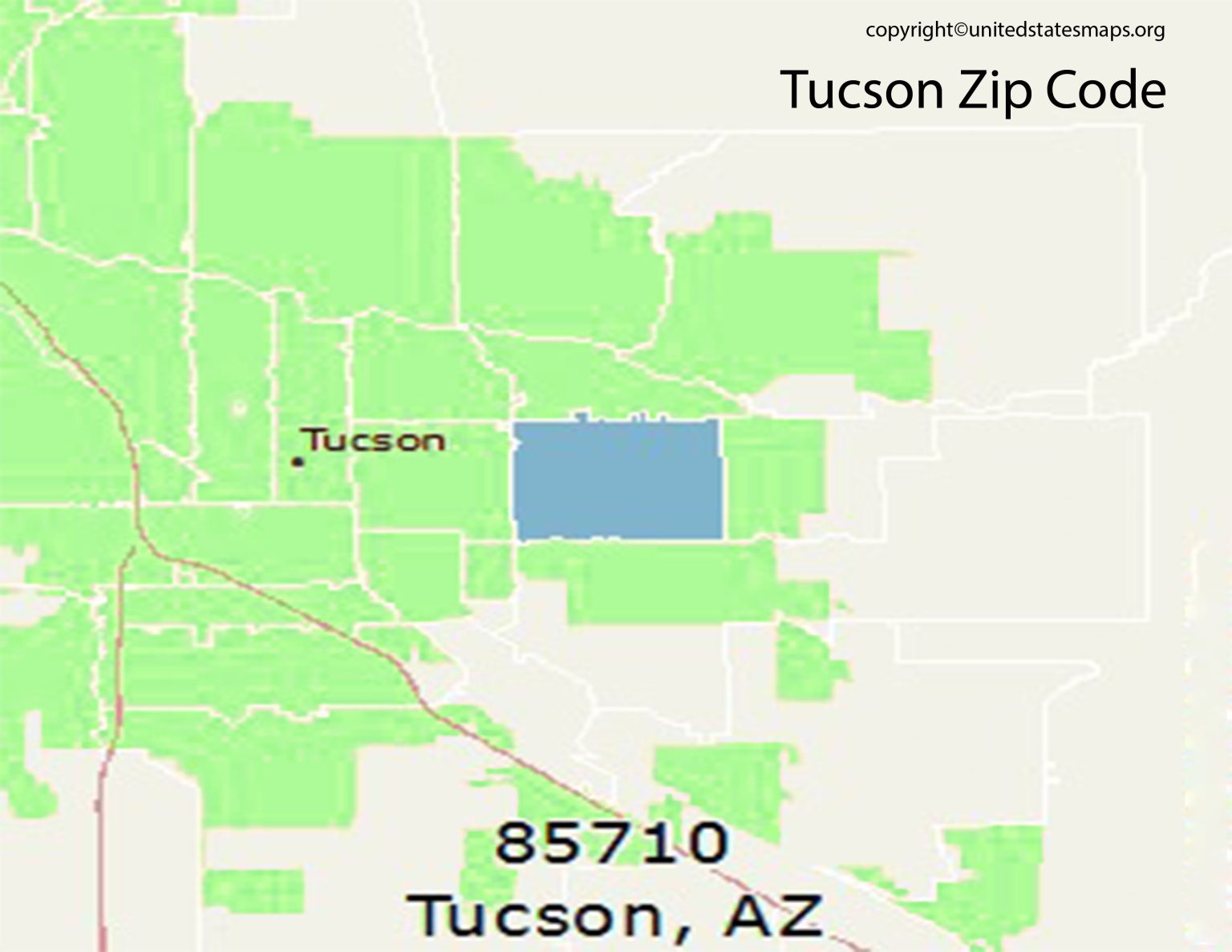 Tucson Zip Code Map | Map of Tucson Zip Codes