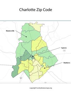 Charlotte Zip Code Map | Map of Charlotte with Zip Codes
