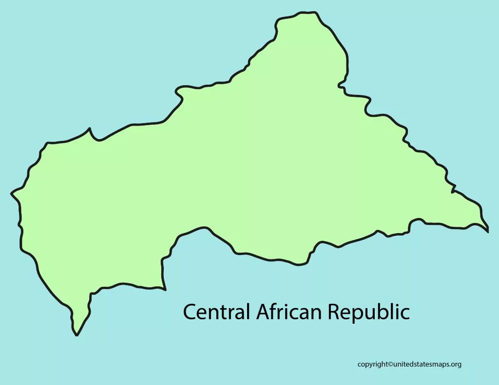 Blank Central African Republic Map [Printable Outline]