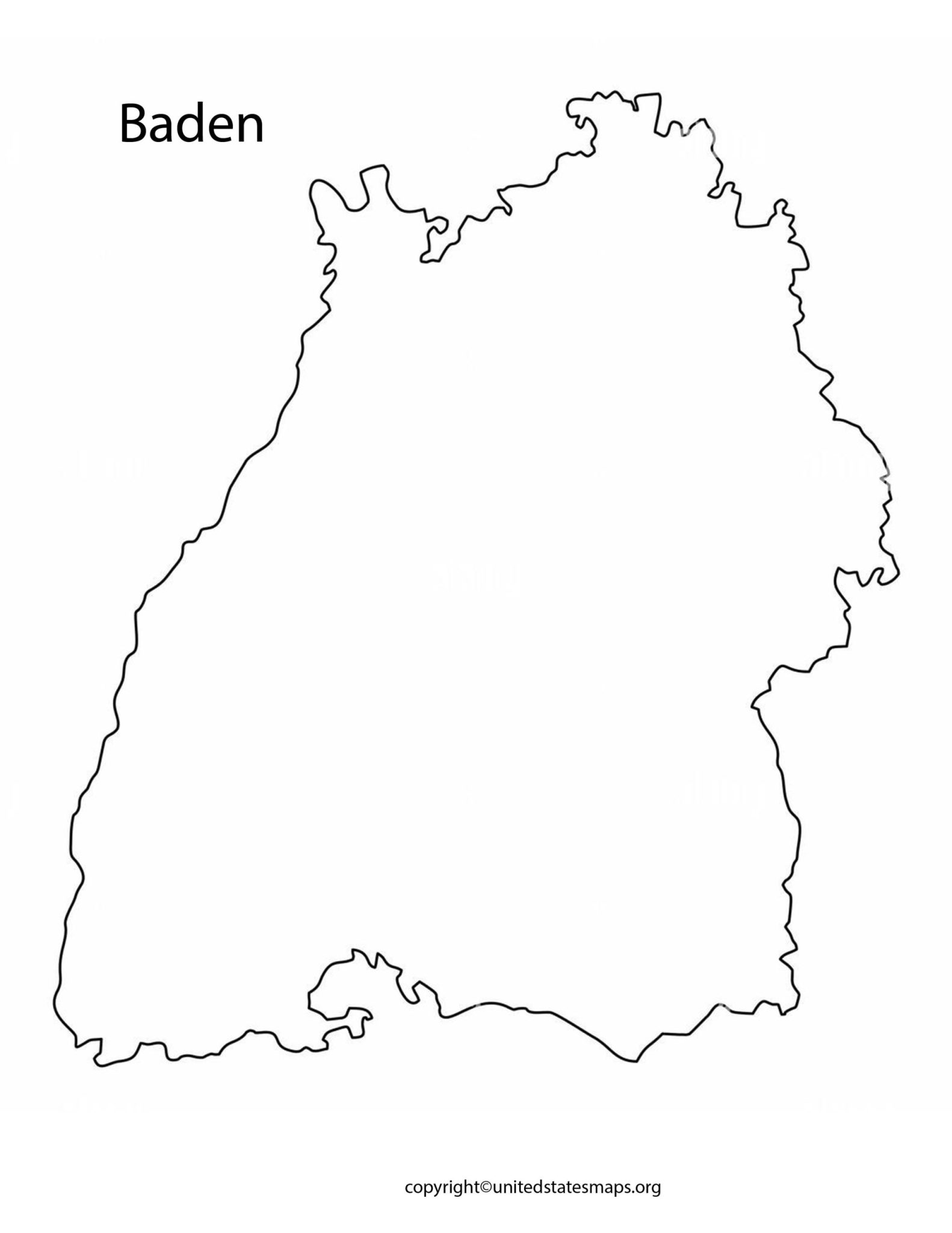 Blank Baden Map | Blank Outline Map of Baden
