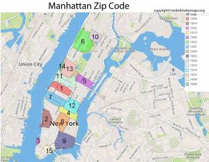 Manhattan Zip Code Map | Zip Code Map of Manhattan