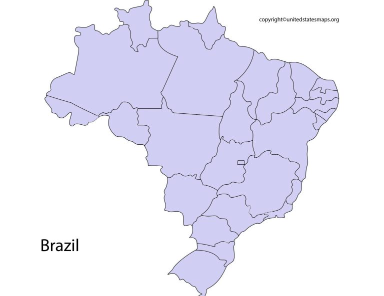 Blank Brazil Map | Blank Outline Map of Brazil