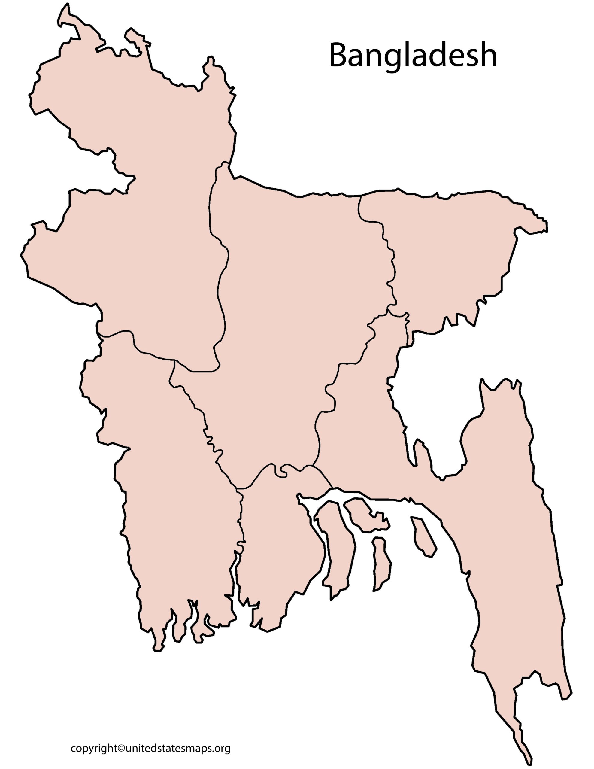Blank Bangladesh Map | Map of Bangladesh Blank