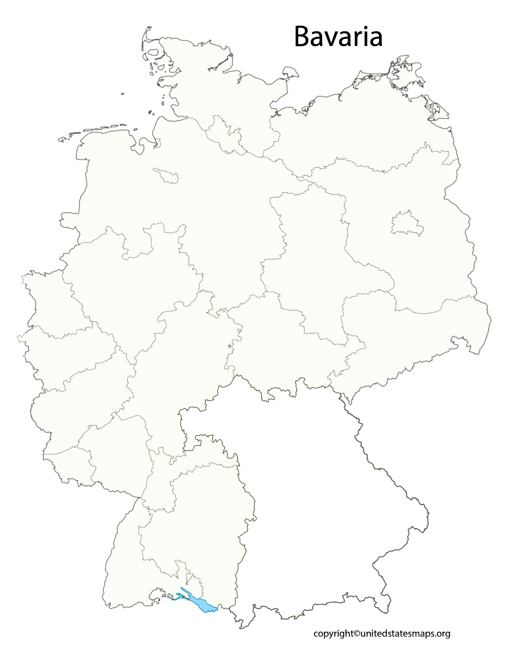Blank Bavaria Map | Blank Outline Map of Bavaria