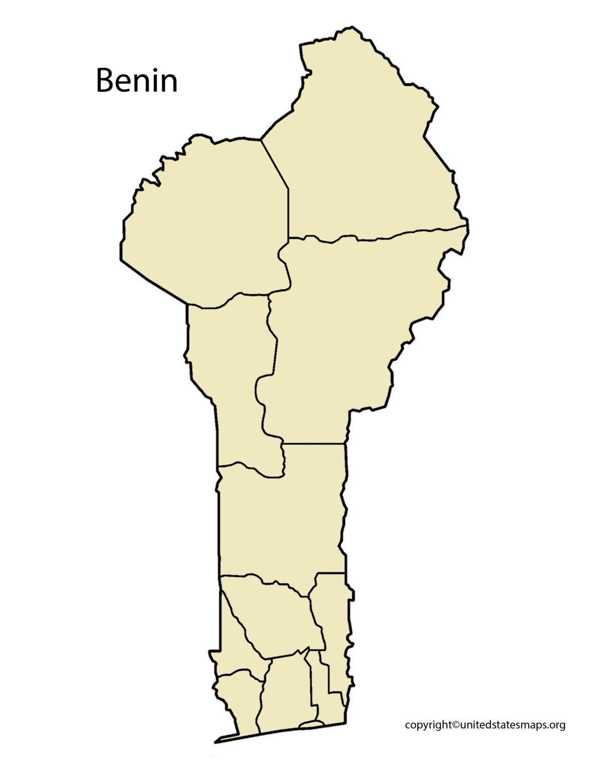 Blank Benin Map | Blank Outline Map of Benin