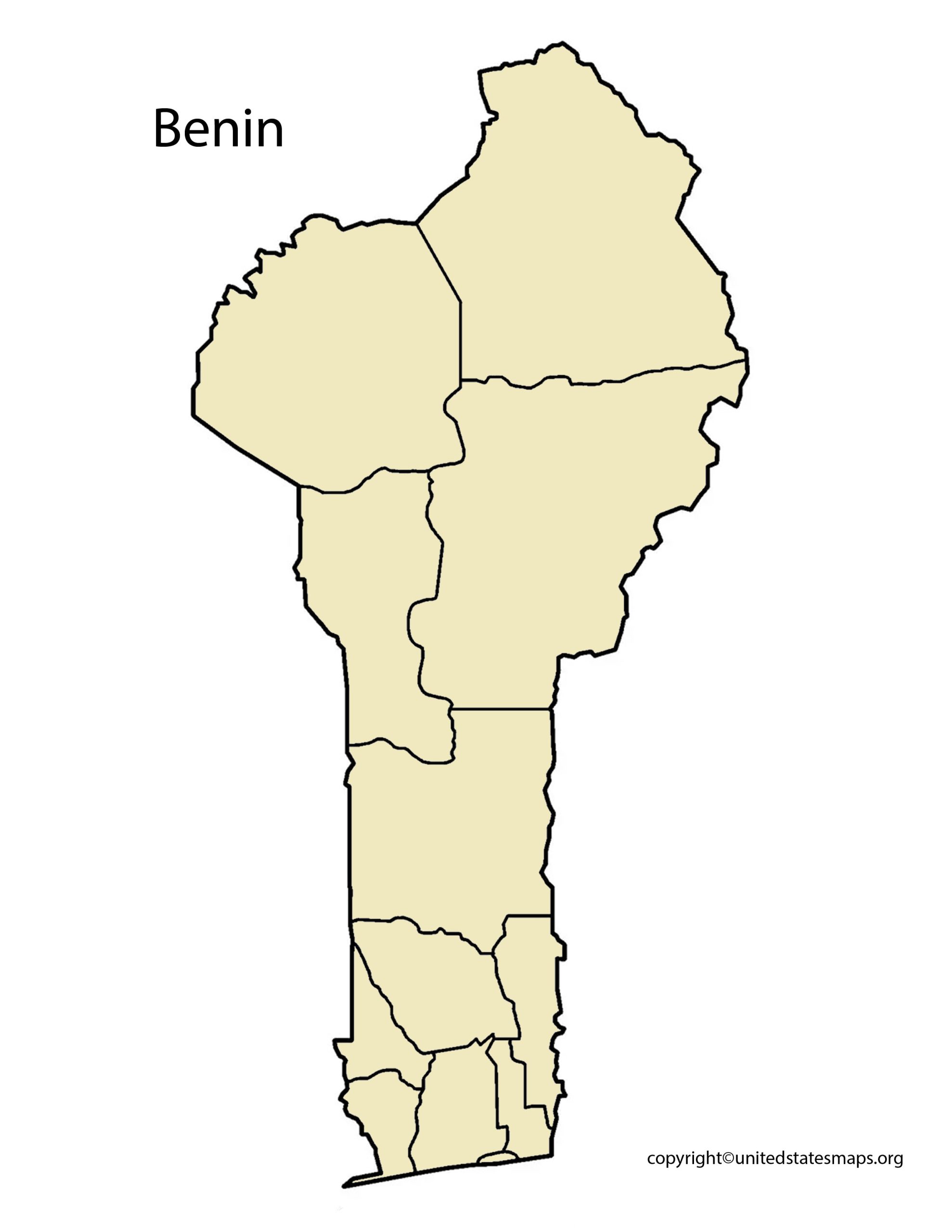 Blank Benin Map | Blank Outline Map of Benin
