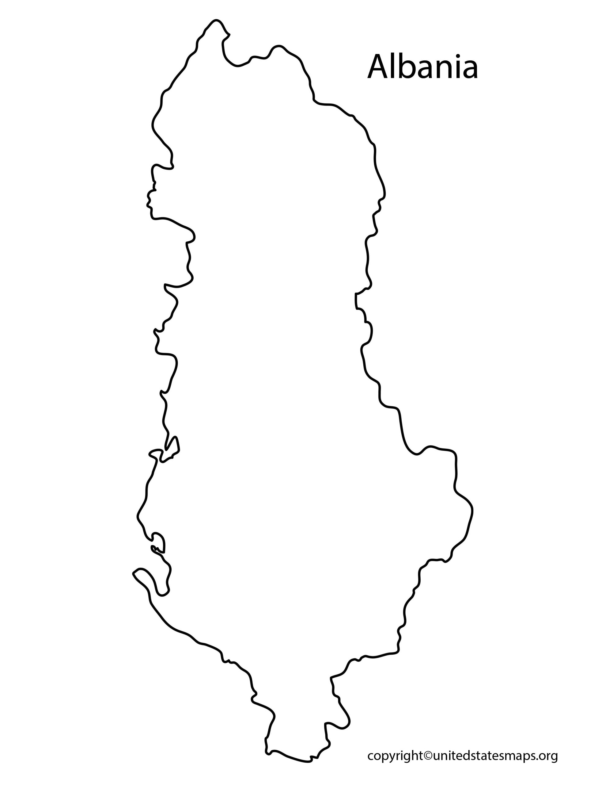 Blank Albania Map | Blank Outline Map of Albania