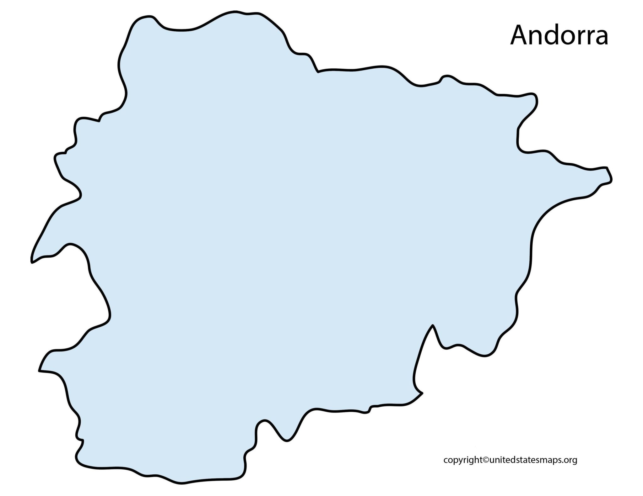Blank Andorra Map | Printable Blank Map of Andorra