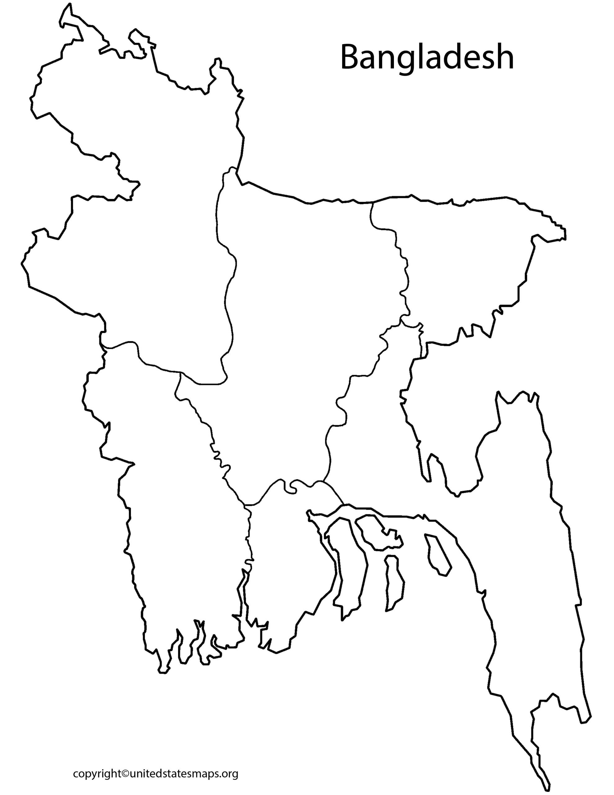 Blank Bangladesh Map | Map of Bangladesh Blank