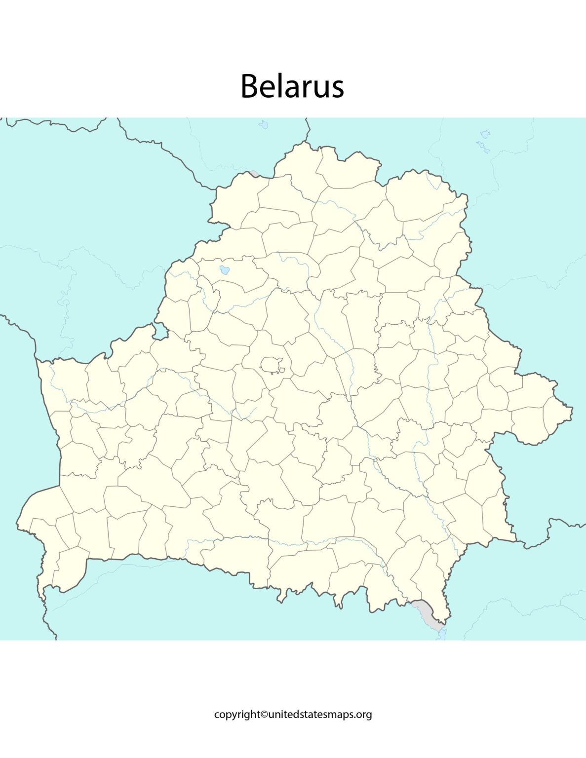 Blank Belarus Map | Blank Outline Map of Belarus