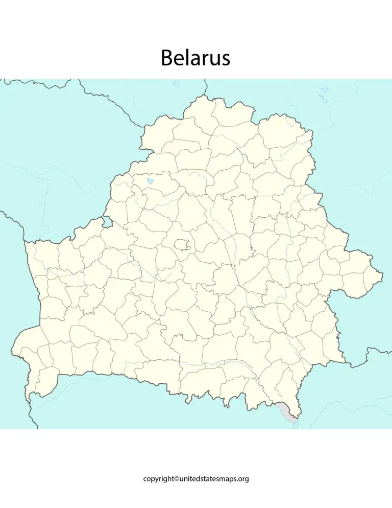Blank Belarus Map | Blank Outline Map of Belarus