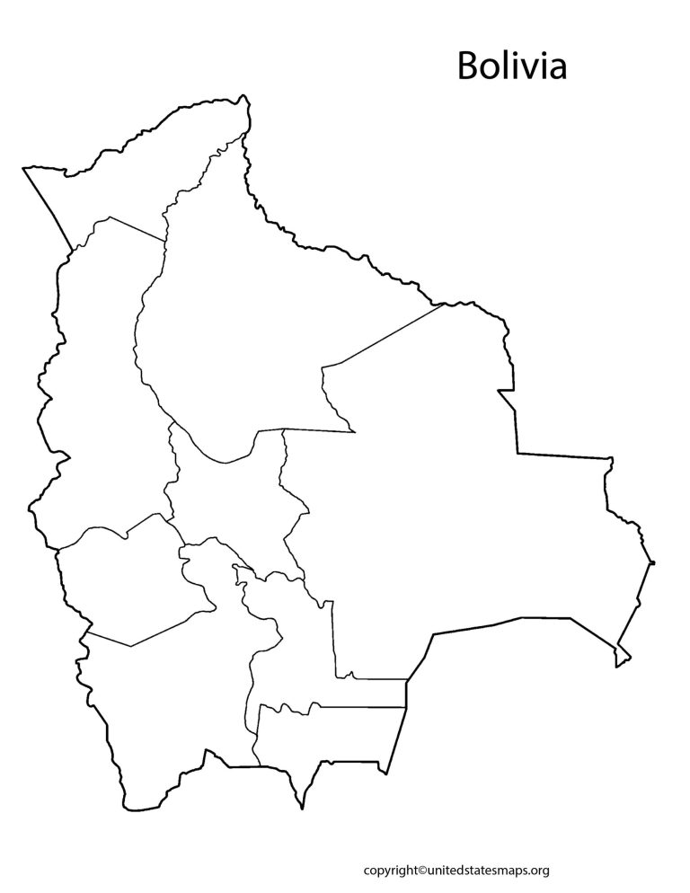Blank Bolivia Map | Blank Outline Map of Bolivia