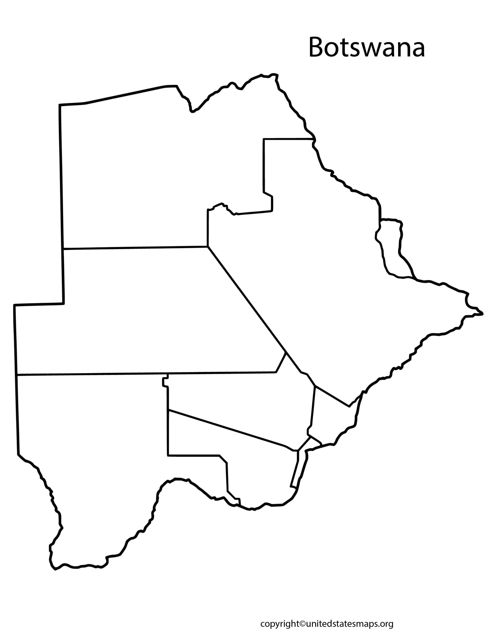 Blank Botswana Map | Map of Botswana Blank