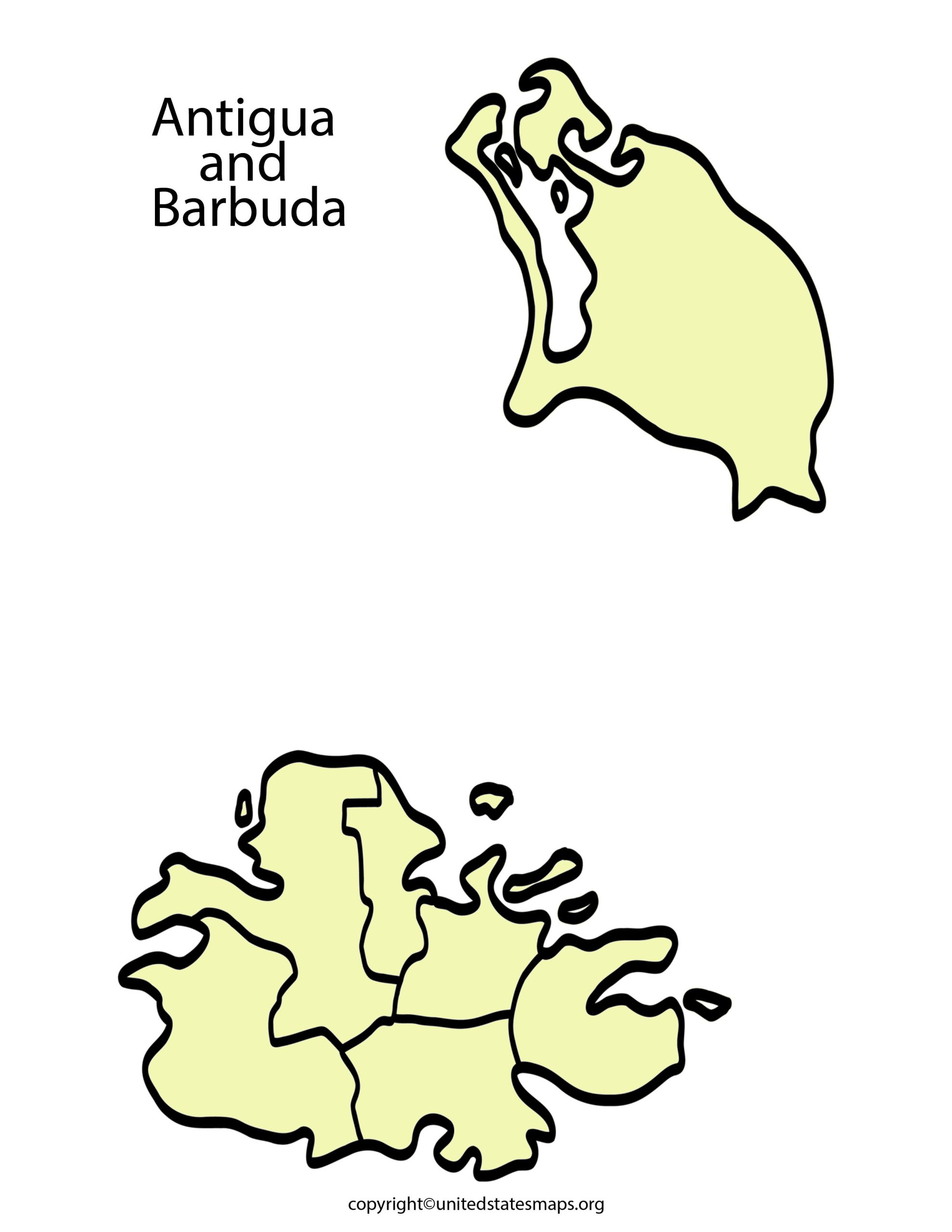 Blank Antigua and Barbuda Map Outline [Printable]