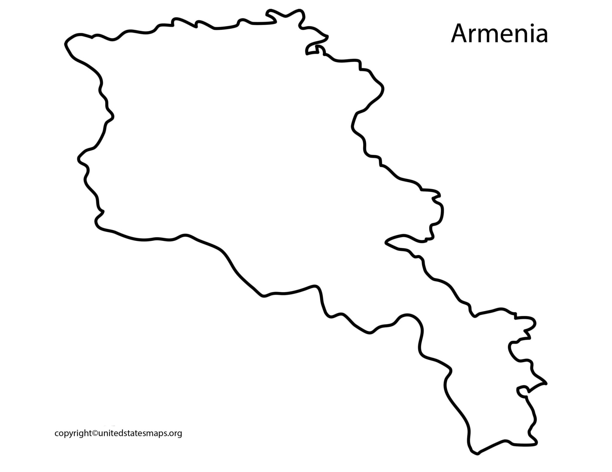 Blank Armenia Map | Blank Outline Map of Armenia