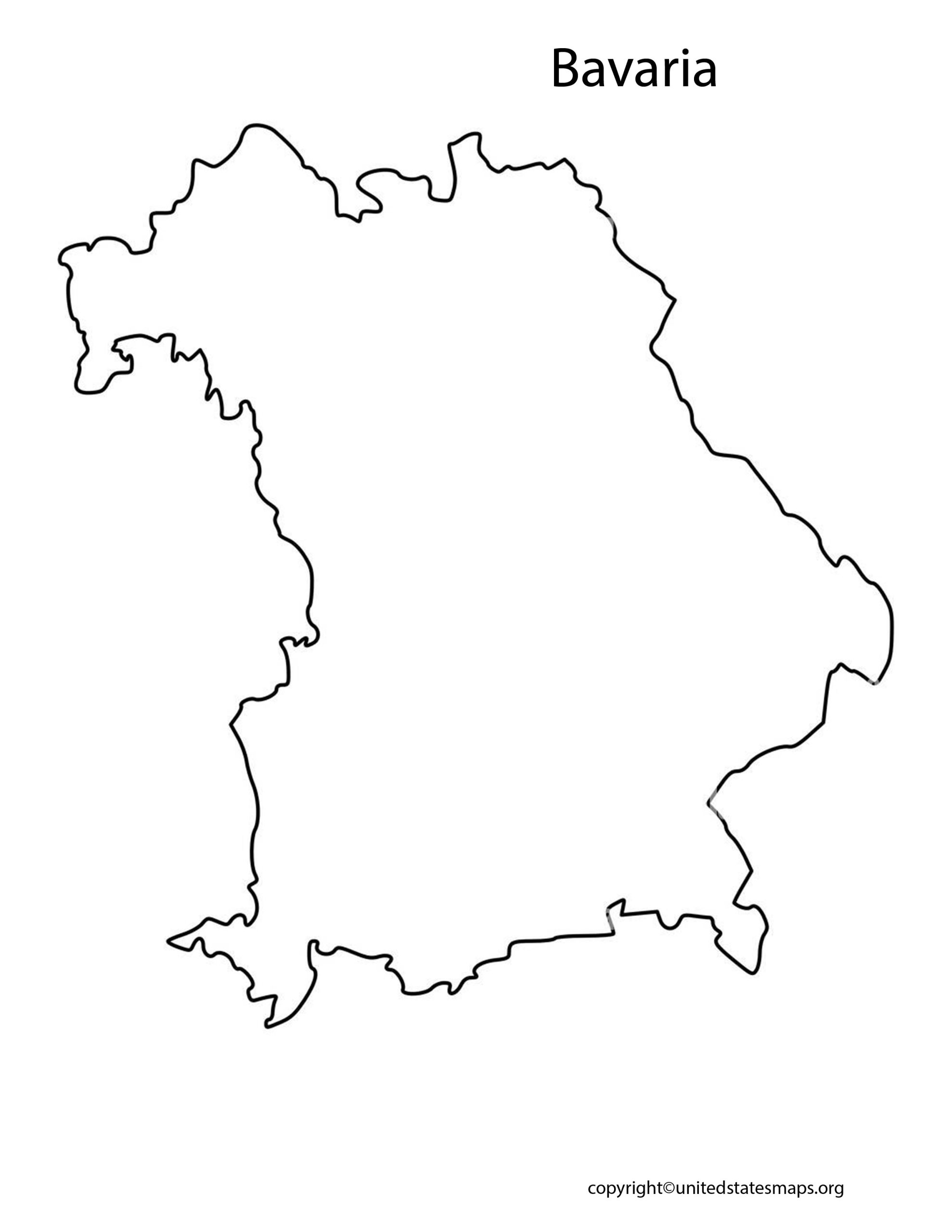 Blank Bavaria Map | Blank Outline Map of Bavaria