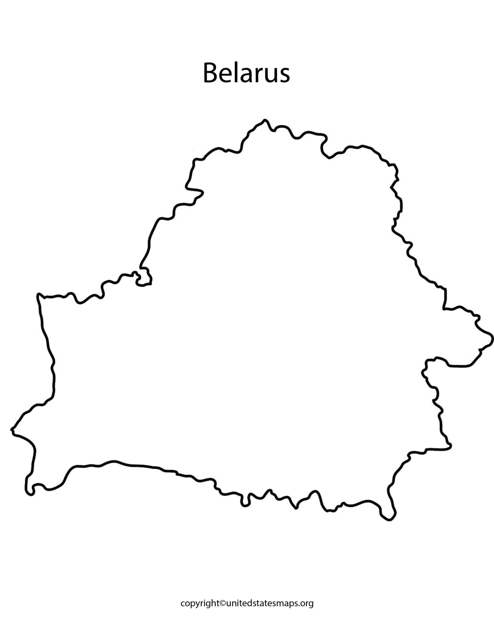 Blank Belarus Map | Blank Outline Map of Belarus