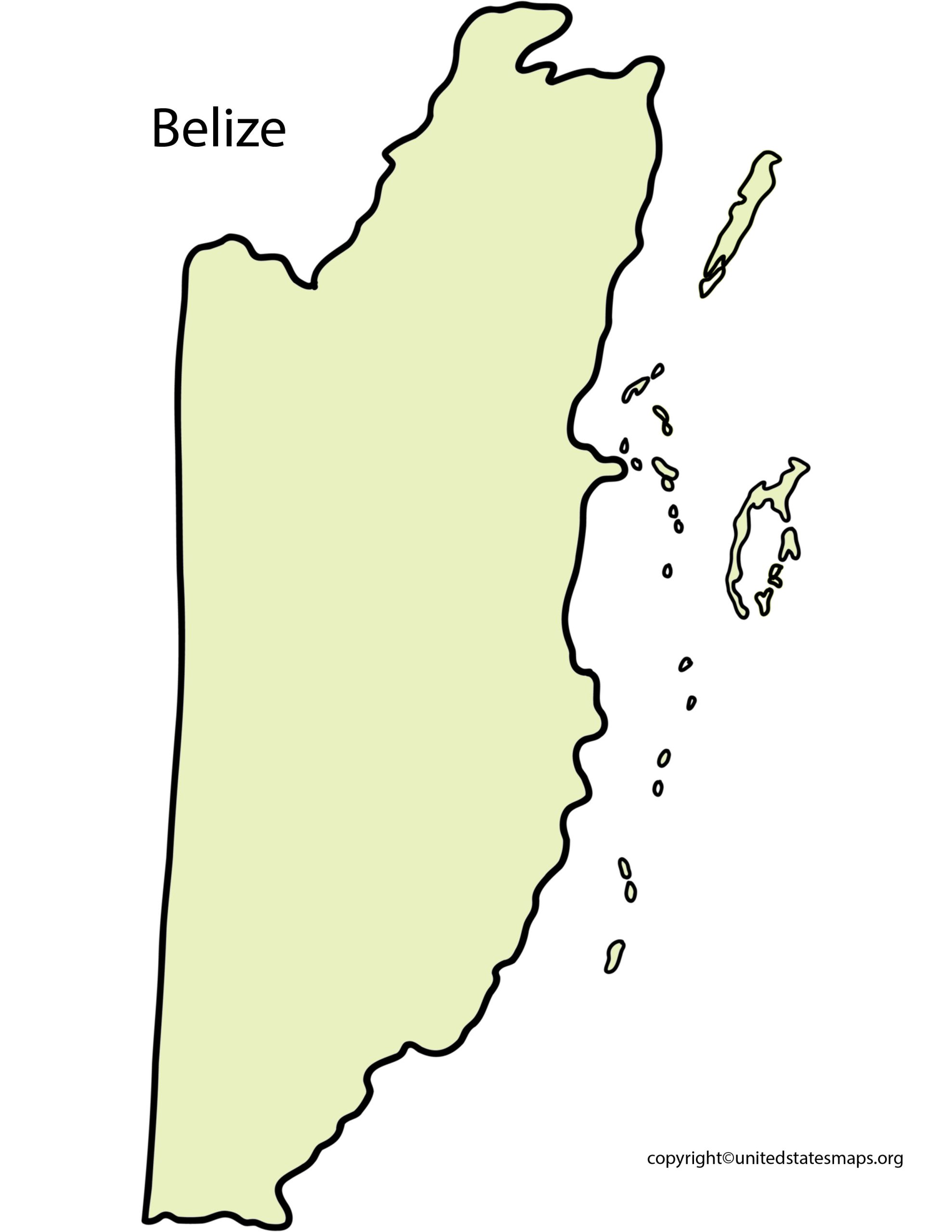 Blank Belize Map | Map of Belize Blank Outline