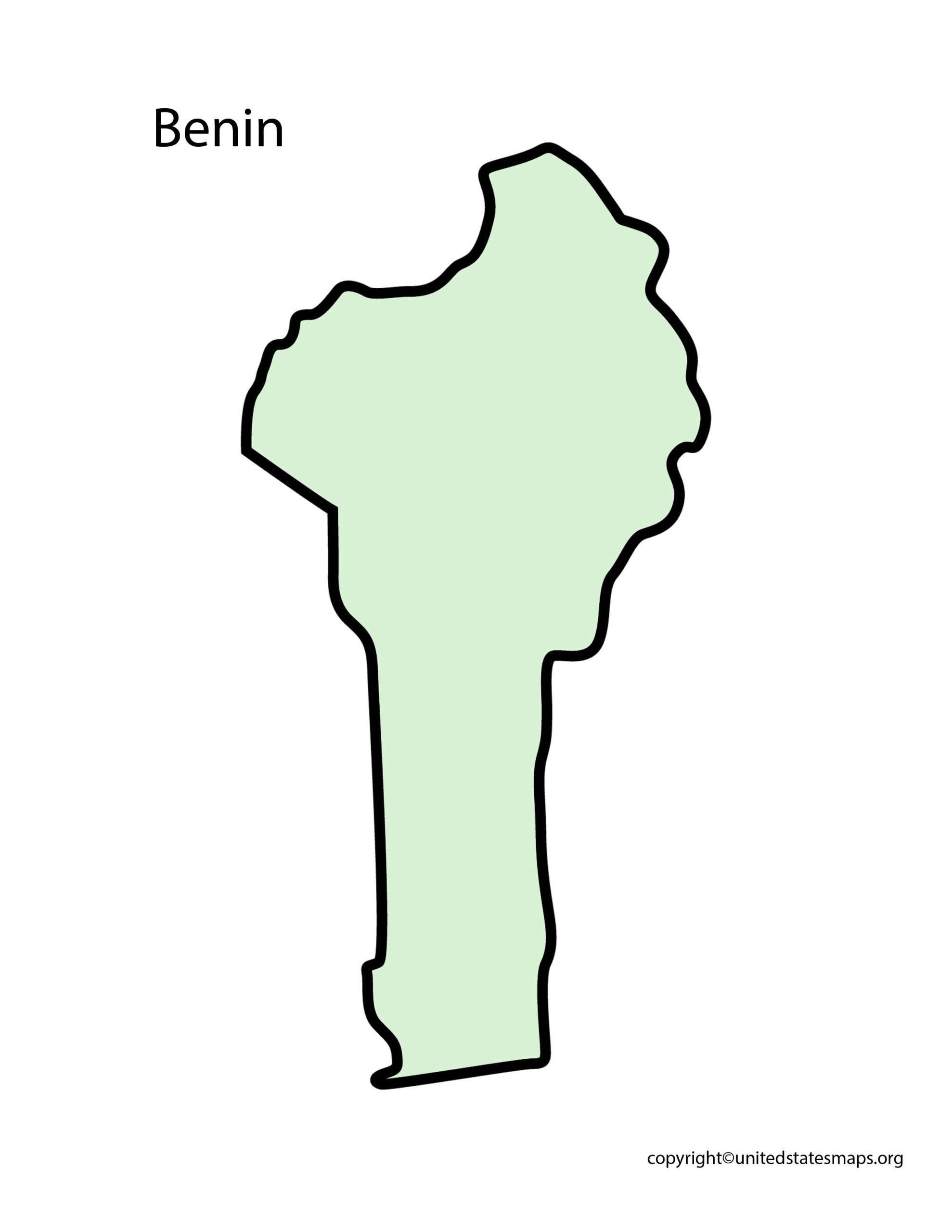 Blank Benin Map | Blank Outline Map of Benin