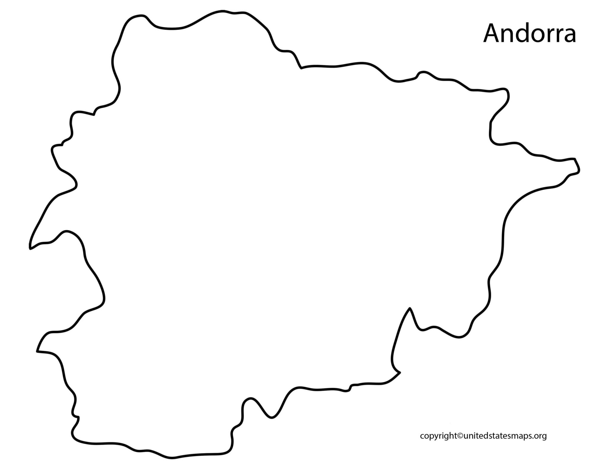 Blank Andorra Map | Printable Blank Map of Andorra