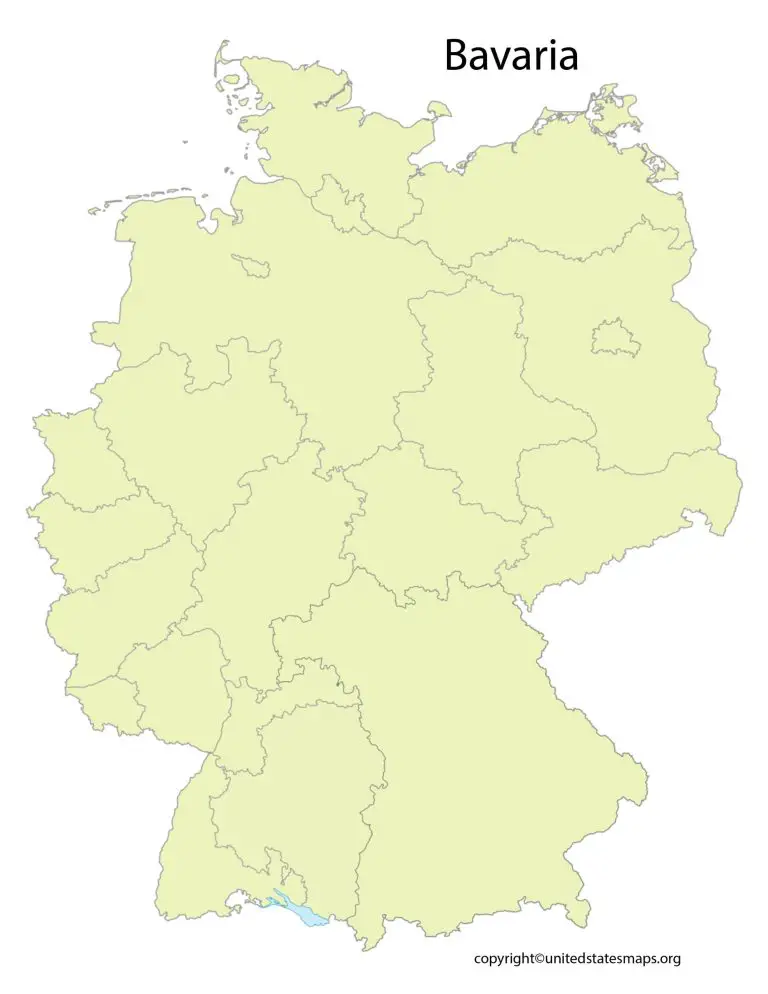 Blank Bavaria Map | Blank Outline Map of Bavaria