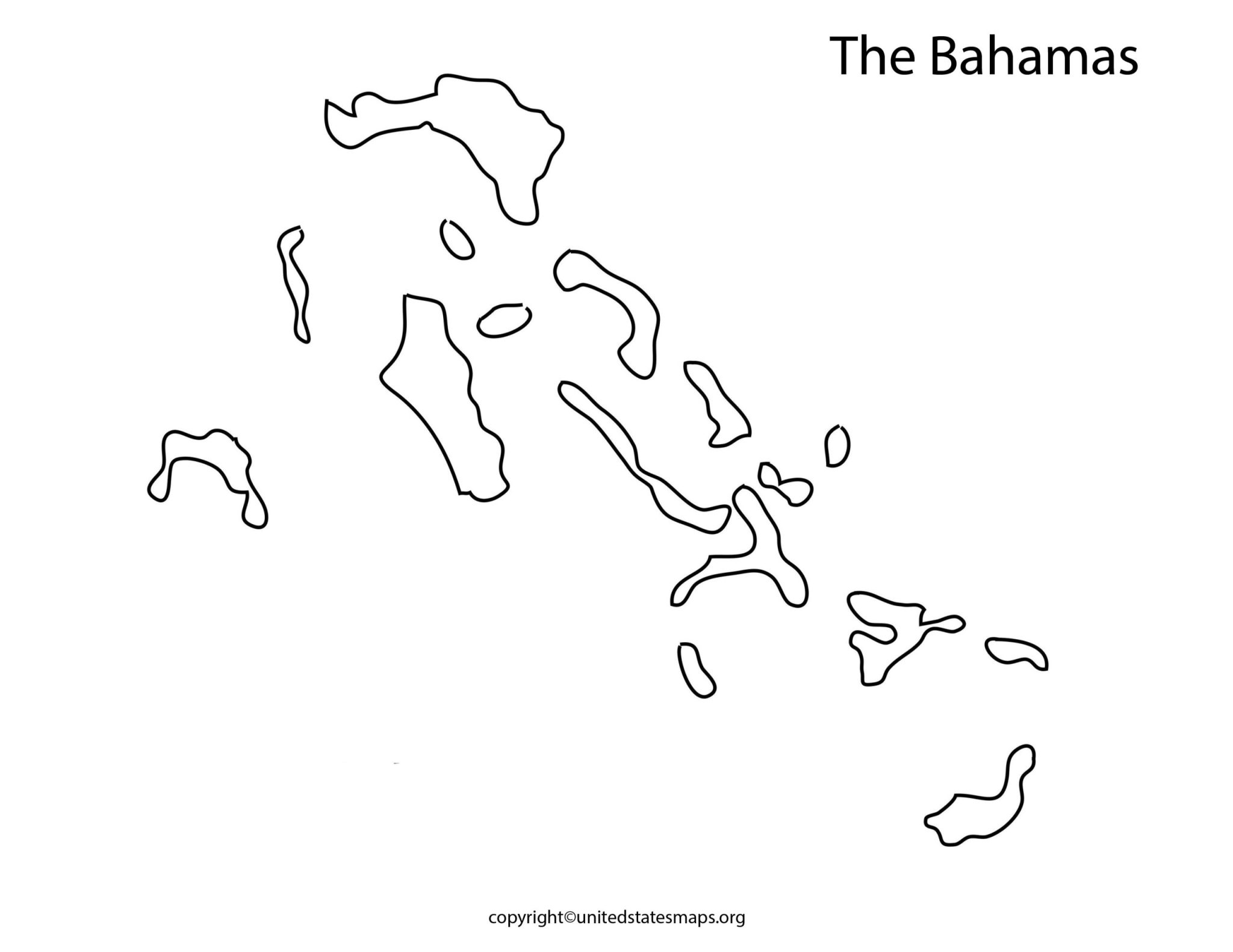 Blank The Bahamas Map | Map of The Bahamas Blank