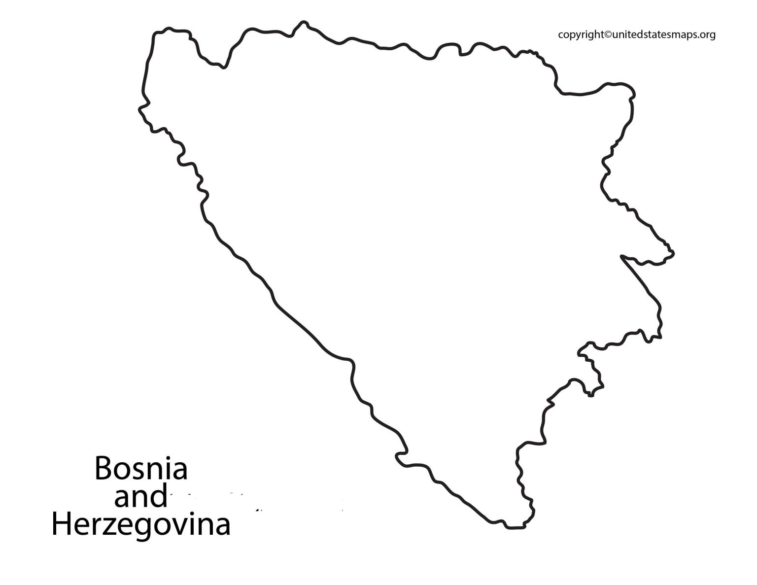 Blank Bosnia and Herzegovina Map Outline [Printable]
