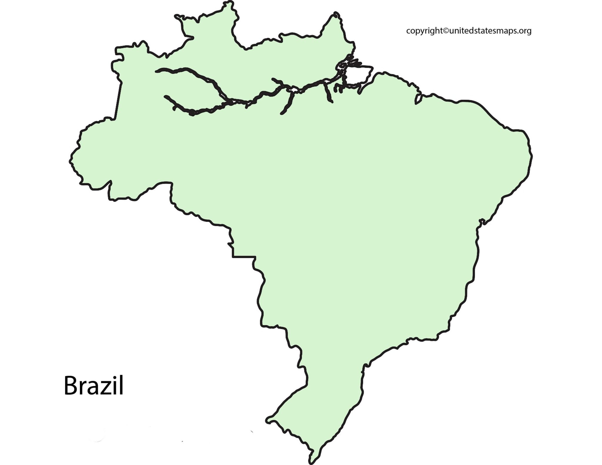 Blank Brazil Map | Blank Outline Map of Brazil