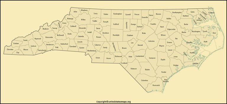 North Carolina County Map | County Map of North Carolina