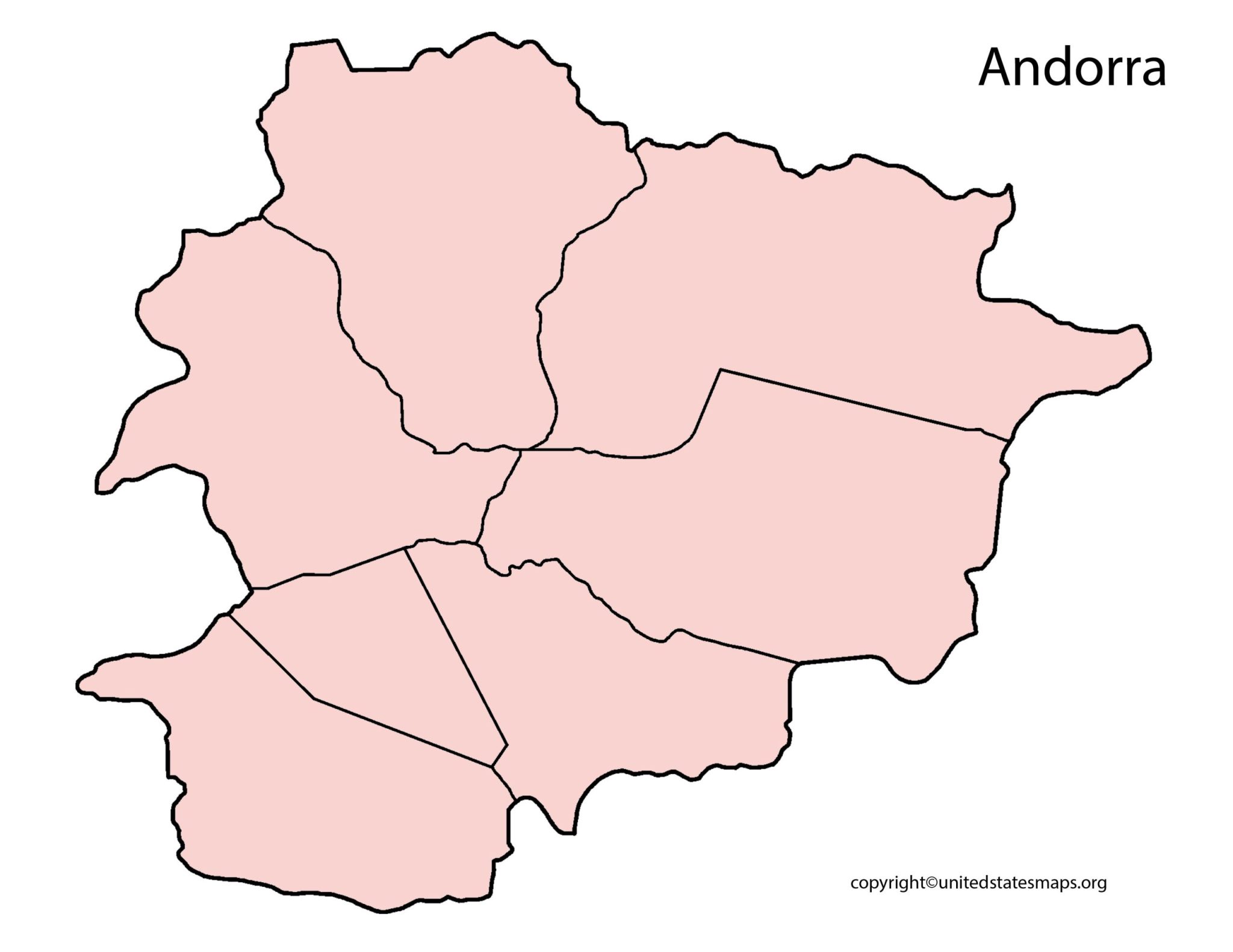 Blank Andorra Map | Printable Blank Map of Andorra